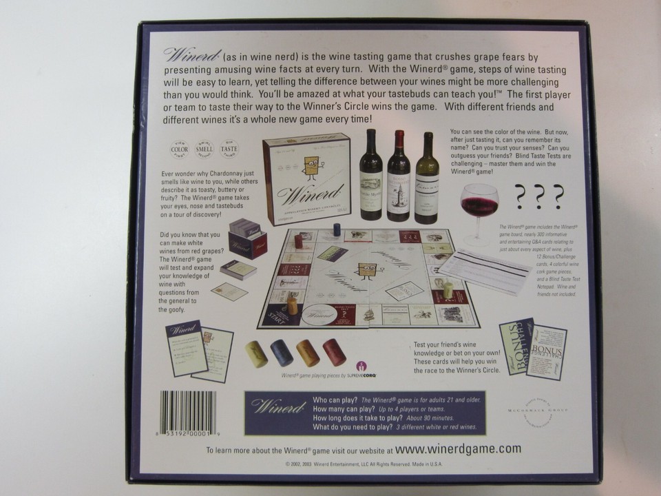 "WINERD" Wine + Nerd Trivia & Blind Taste Testing Adult BOARD GAME ...