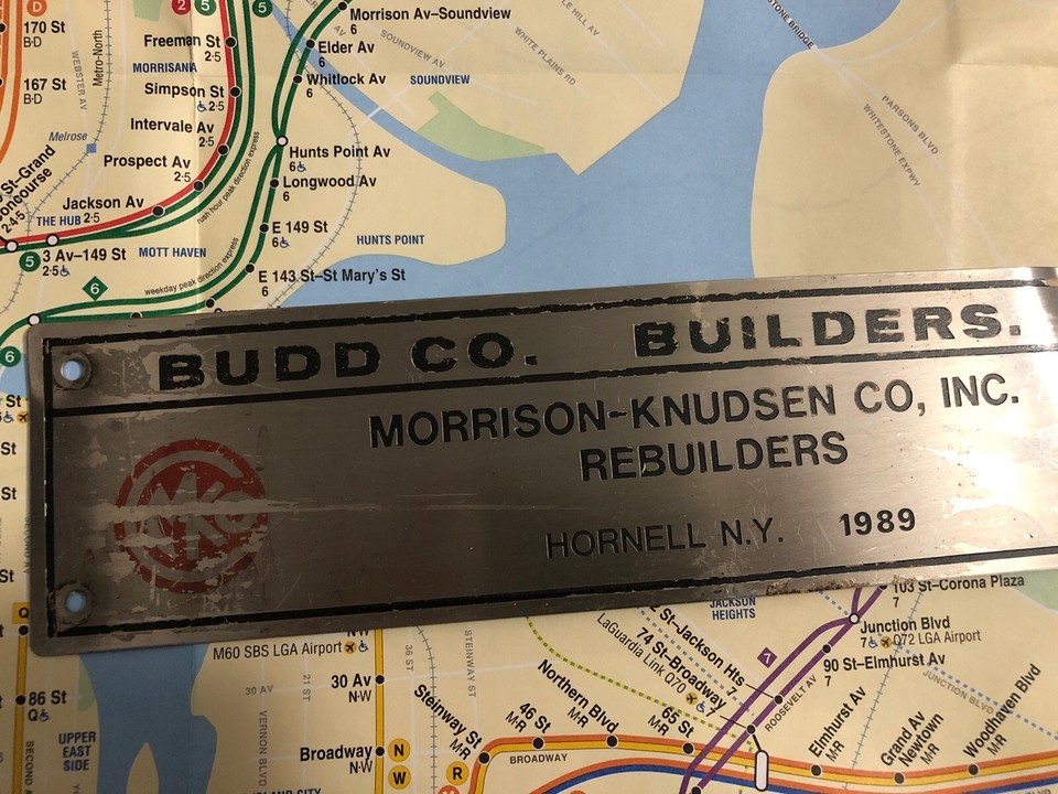 MTA R32 1988/89 Builders Plate (SEE DESCRIPTION) | eBay