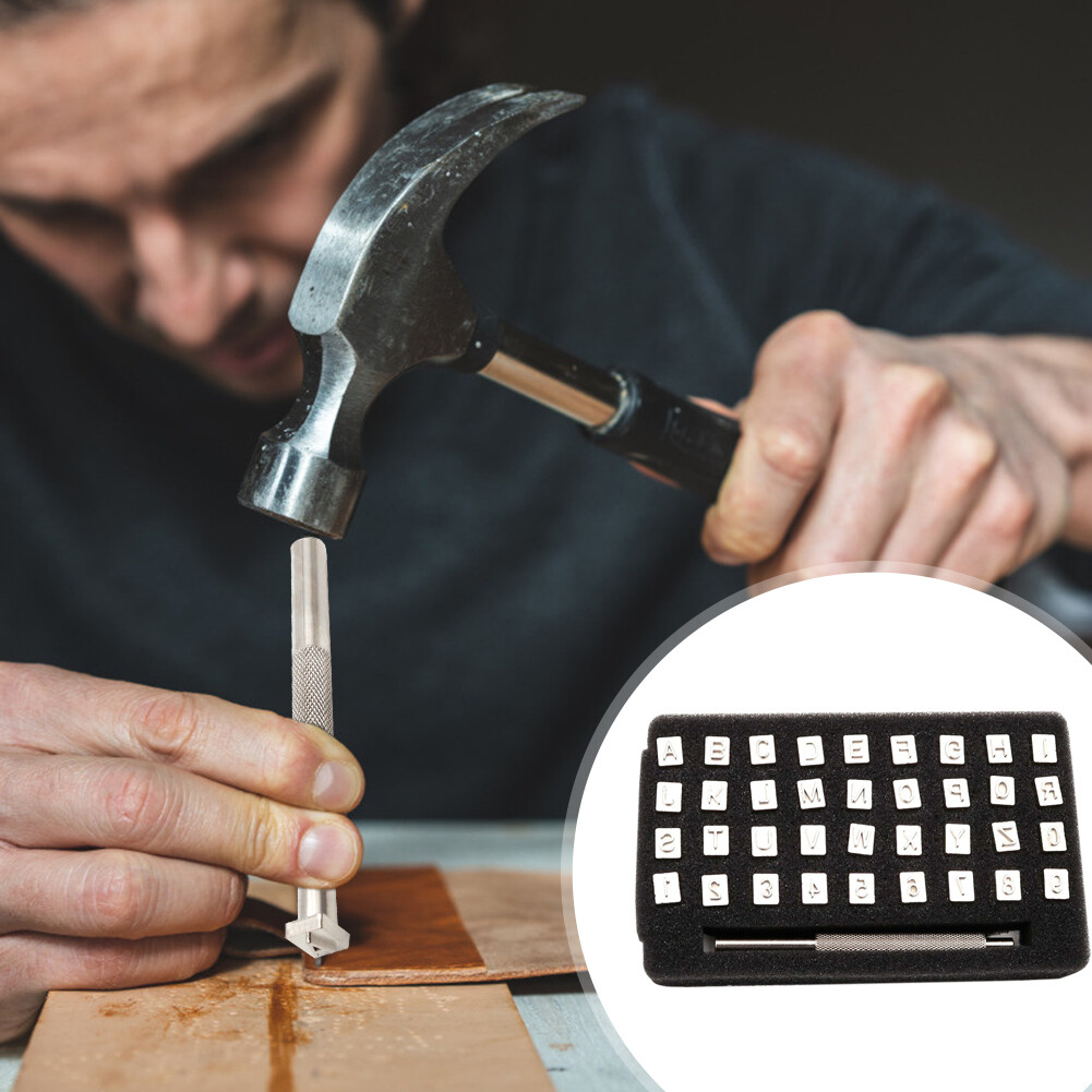 36pcs Alphabet Numbers Leather Carving Stamp Set Printing Punch Tool ...