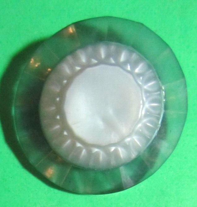 VINTAGE 1&1/8" TRANSPARENT BLUE RIM CELLULOID EARLY PLASTIC SHANK BUTTON-G160 | eBay