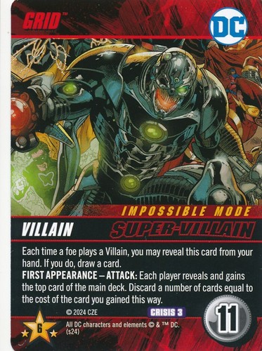 GRID DC Comics Deck Building Game card CRISIS 3 | eBay