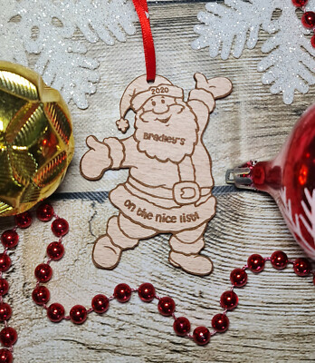 PERSONALISED FATHER CHRISTMAS SANTA NICE LIST TREE DECORATION BAUBLE ...