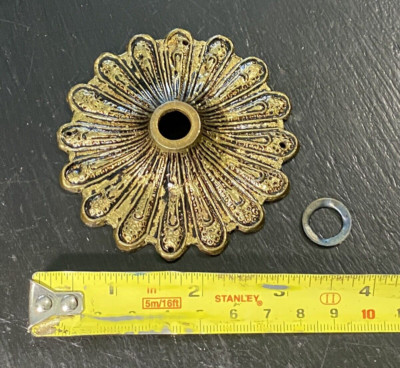 European Decorative Brass 4 Holes 3" Bobeche Chandelier Lamp Part Spain ...