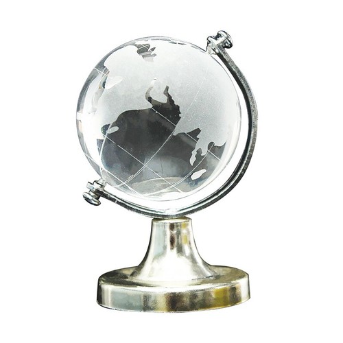 Support du globe du monde en cristal verre givre Decoration de presse ...
