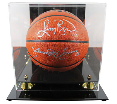 Larry Bird & Julius "Dr. J." Erving Signed Wilson Basketball w/ case ...