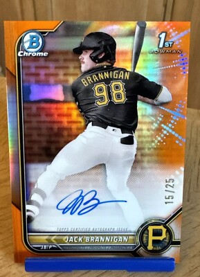 2022 Bowman Draft Jack Brannigan 1st Bowman Orange Refractor Auto /25 ...