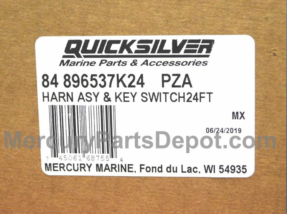 New Mercury / Quicksilver Key Switch Harness 25 Ft. - Part# 896537K24 ...
