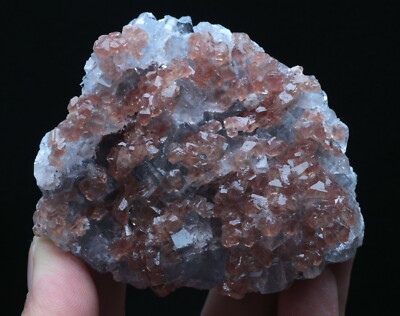 208g Rare Transparent Blue Cube Fluorite Symbiosis Calcite Mineral ...