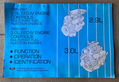 1986-87 Ford 2.9L 3.0L Function Operation Identification Service Repair ...