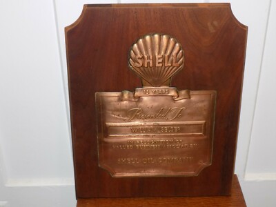 Vintage Shell Oil Company 15 Year Award Plaque | eBay