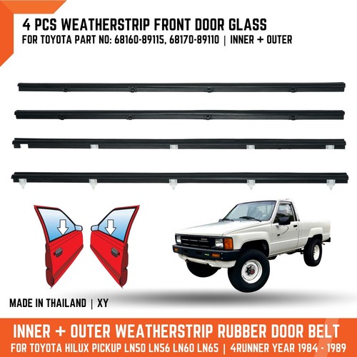 Inner Outer Weatherstrip FR Door Glass FIT Toyota Hilux LN56 LN65 ...