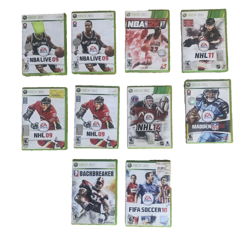 MICROSOFT XBOX 360 LOT OF 10 GAMES -GOOD CONDITION! SPORTS-NBA, NHL ...