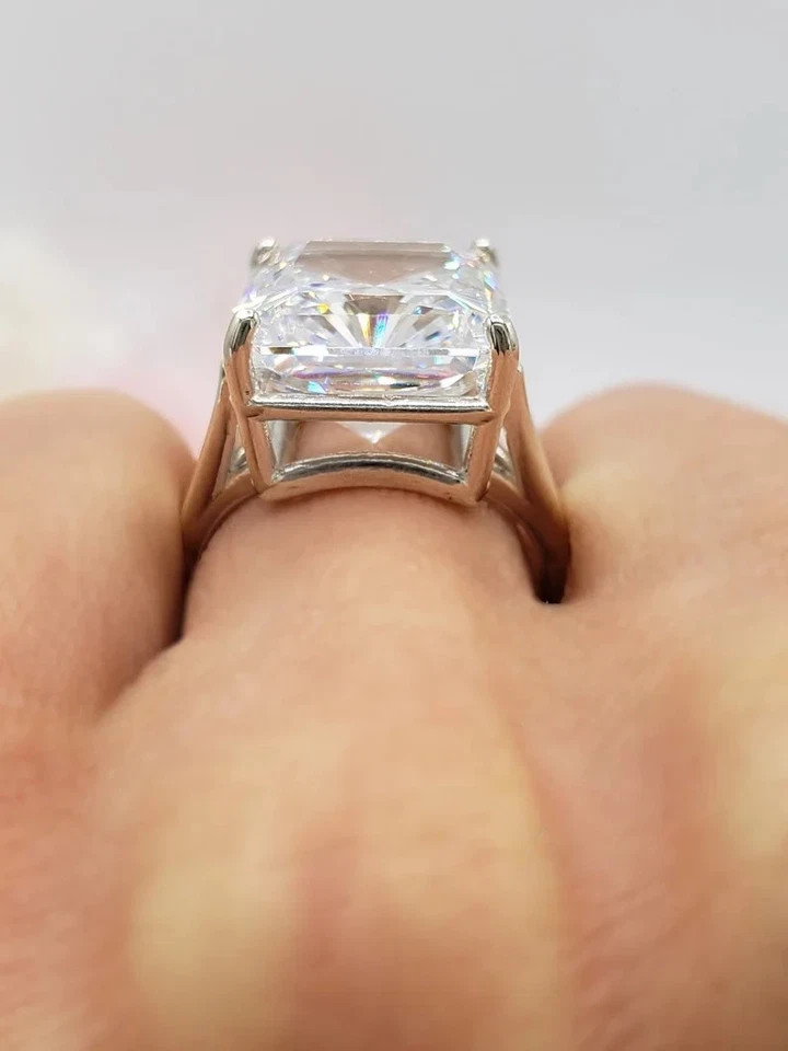 9.5Ct Radiant Cut Lab-Created Diamond Engagement Wedding Ring 14K White ...