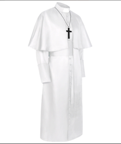 Clergy Men Cassock Priest Costume Bishop Pope Robe Roman Catholic ...