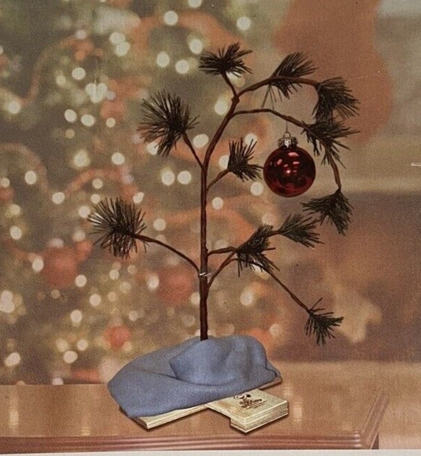 Real Charlie Brown Christmas Tree Mid Century Women Enjoying Aluminum