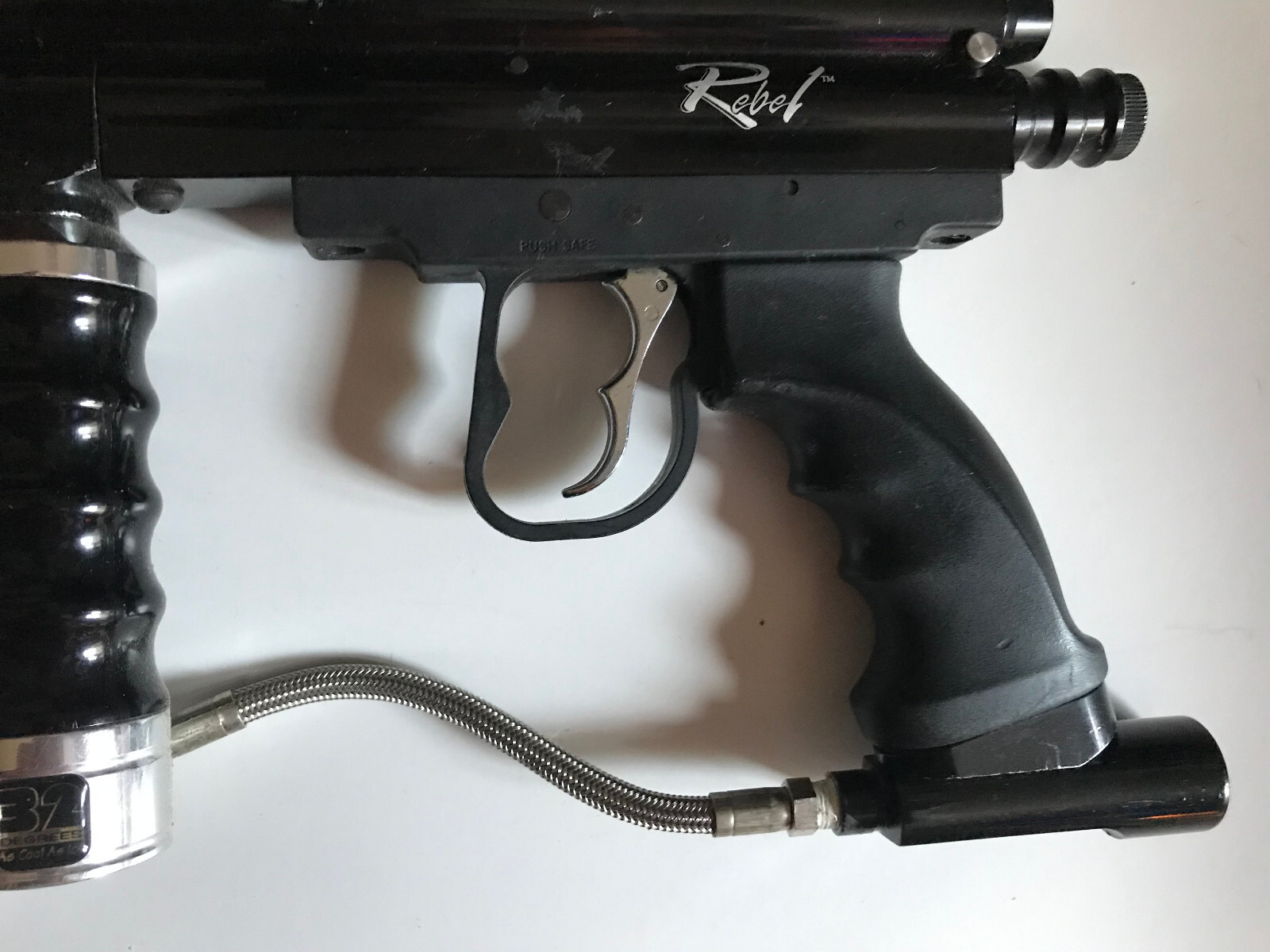 32 DEGREES REBEL DELUXE BLACK PAINTBALL MARKER GUN USED | eBay