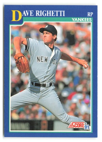 1991 Score Dave Righetti #24 New York Yankees BASEBALL Card | eBay
