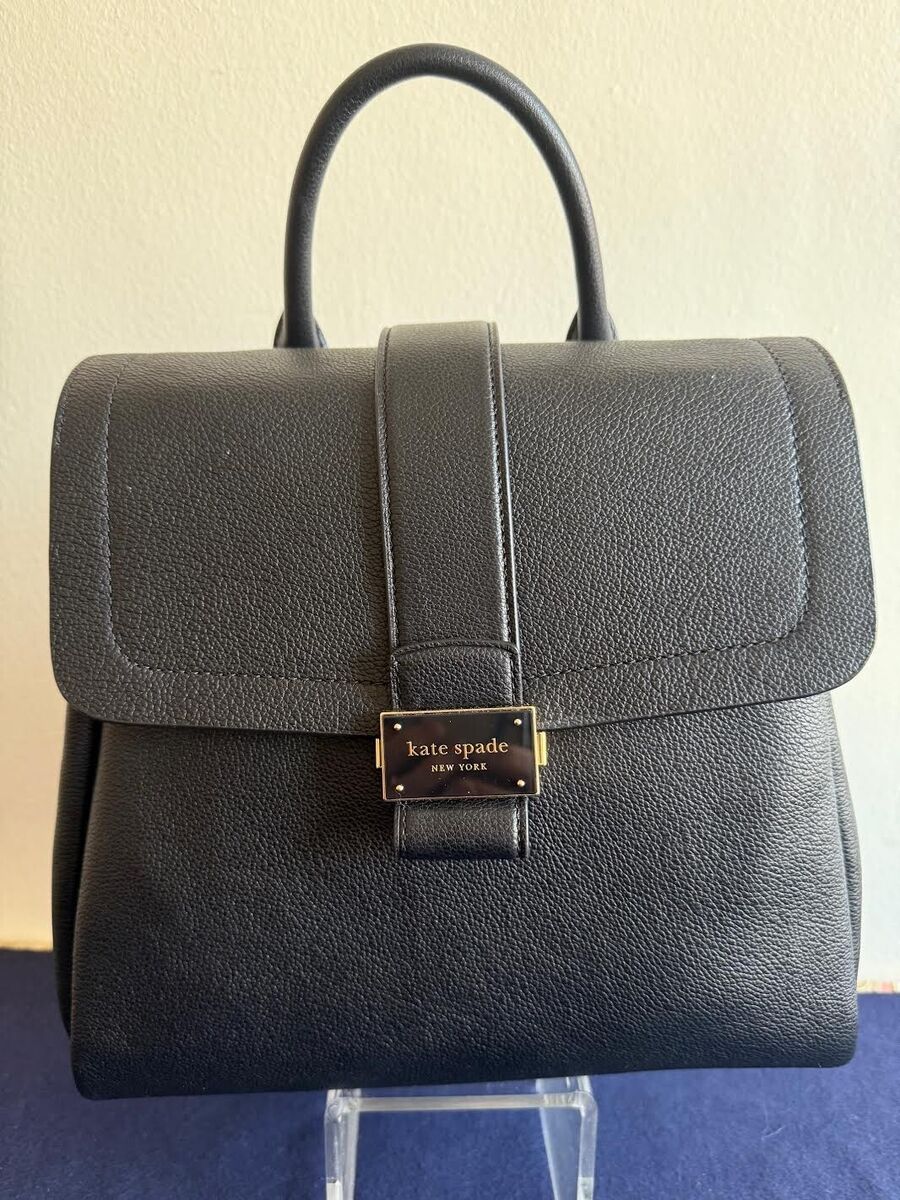 KATE SPADE NEW-YORK NOUVEAU FLAP LEATHER BAG/BACKPACK BLACK KATE SPADE NEW-YORK NOUVEAU FLAP LEATHER BAG/BACKPACK BLACK
