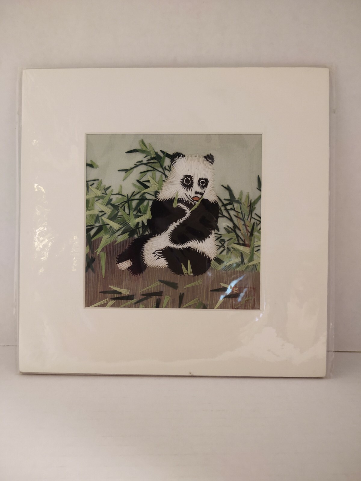 King's Silk Embroidery Inc. Handmade Silk Embroidery Art, Panda Bear ...