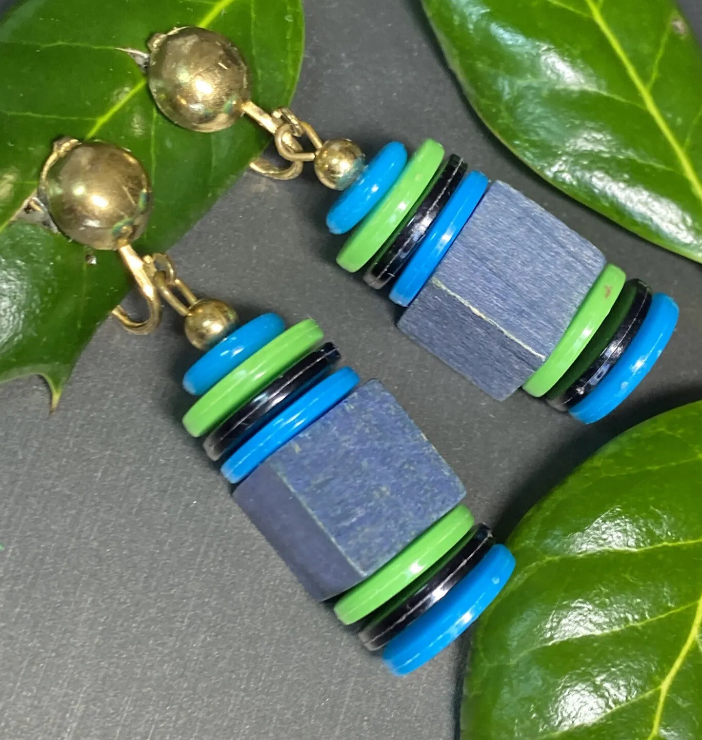 XL Mermaid-Core Carved Wood Blue Cube Plastic Discs G… - Gem