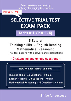 Selective Trial Test Papers -- Exam Pack (Series # 1) -- 5 Papers each ...
