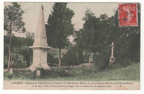 CPA 52 - LONGEAU : MONUMENT ROUTE DE LANGRES POUR LE 56e MOBILES (HAUTE ...