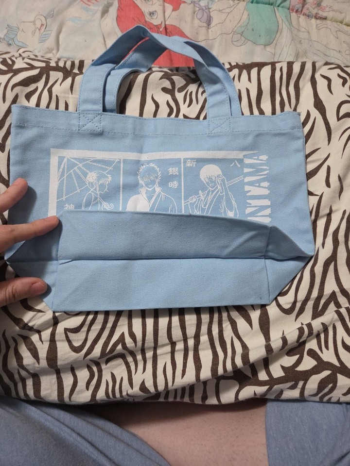 Gintama Lunch Tote Bag Light Blue Kagura Gintoki Shinpachi Mini Tote J ...