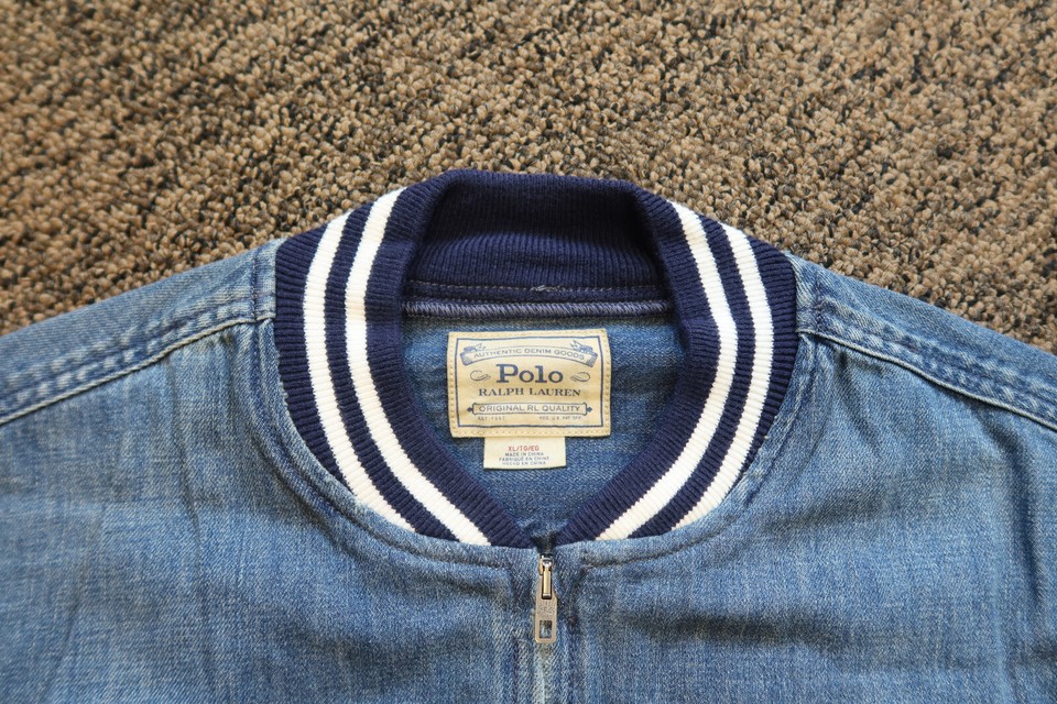 New Polo Ralph Lauren Women's Denim Bomber Jacket - Size XL - Indigo ...