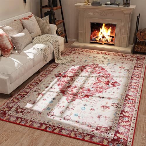 Super Soft Area Rug 5x8, Washable Living Room Rug, Non Slip Rug 5x8 ...