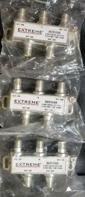 LOT OF 3 🆕🔥 Extreme BDS104H Broadband 4-Way Splitter Horizontal Cable 📺 ...