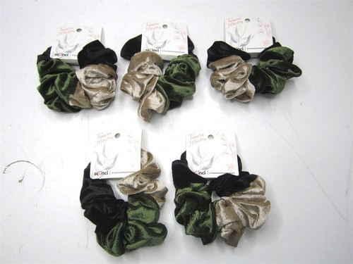 Tamera Mowry Scunci Pink, Black and Green Velvet Scrunchie Bundle - Lot ...