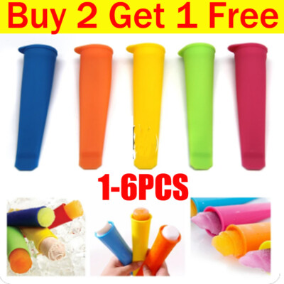 6X Silicon Push Up Frozen Stick Ice Pop Ice Cream Mold Mould Yoghurt ...