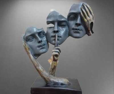 Humans Face Statue Home Decor Handmade Sculpture Figurine Showpiece Art ...