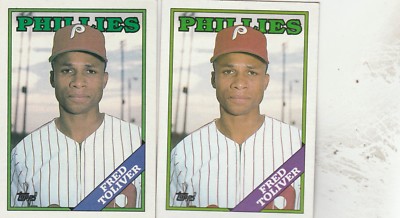 FREE SHIPPING-MINT-1988 TOPPS #203 FRED TOLIVER PHILLIES-2 CARDS | eBay