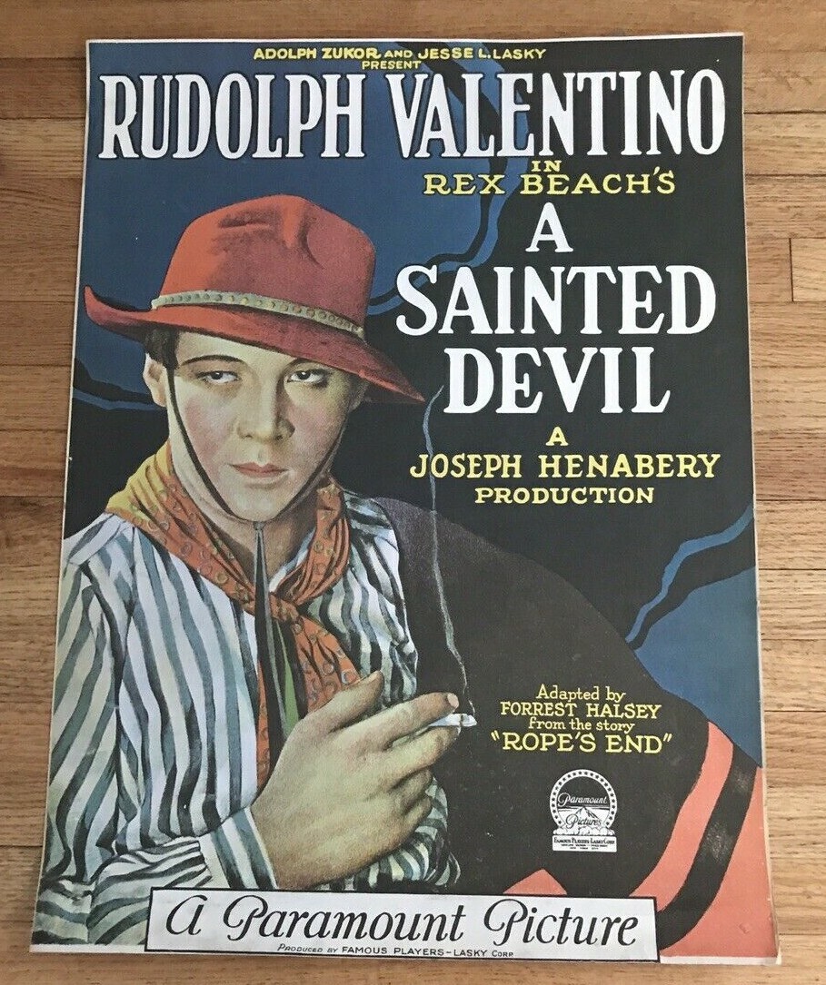 Rare 1970's Rudolph Valentino Poster "A Sainted Devil " 1924 A ...