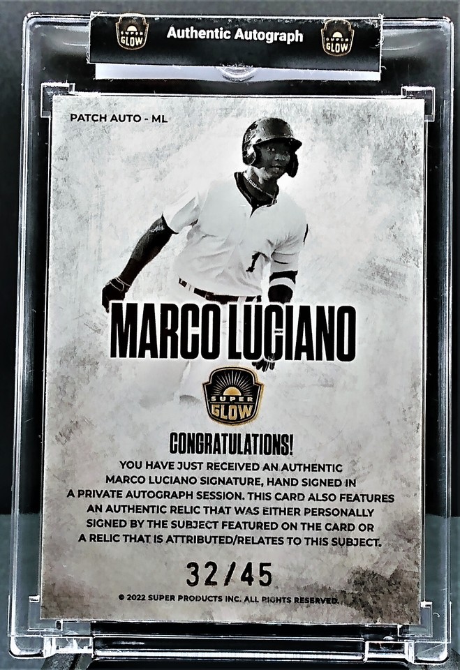 MARCO LUCIANO 2022 SUPER GLOW 1ST EVER PATCH AUTOGRAPH #ML #32/45 | eBay