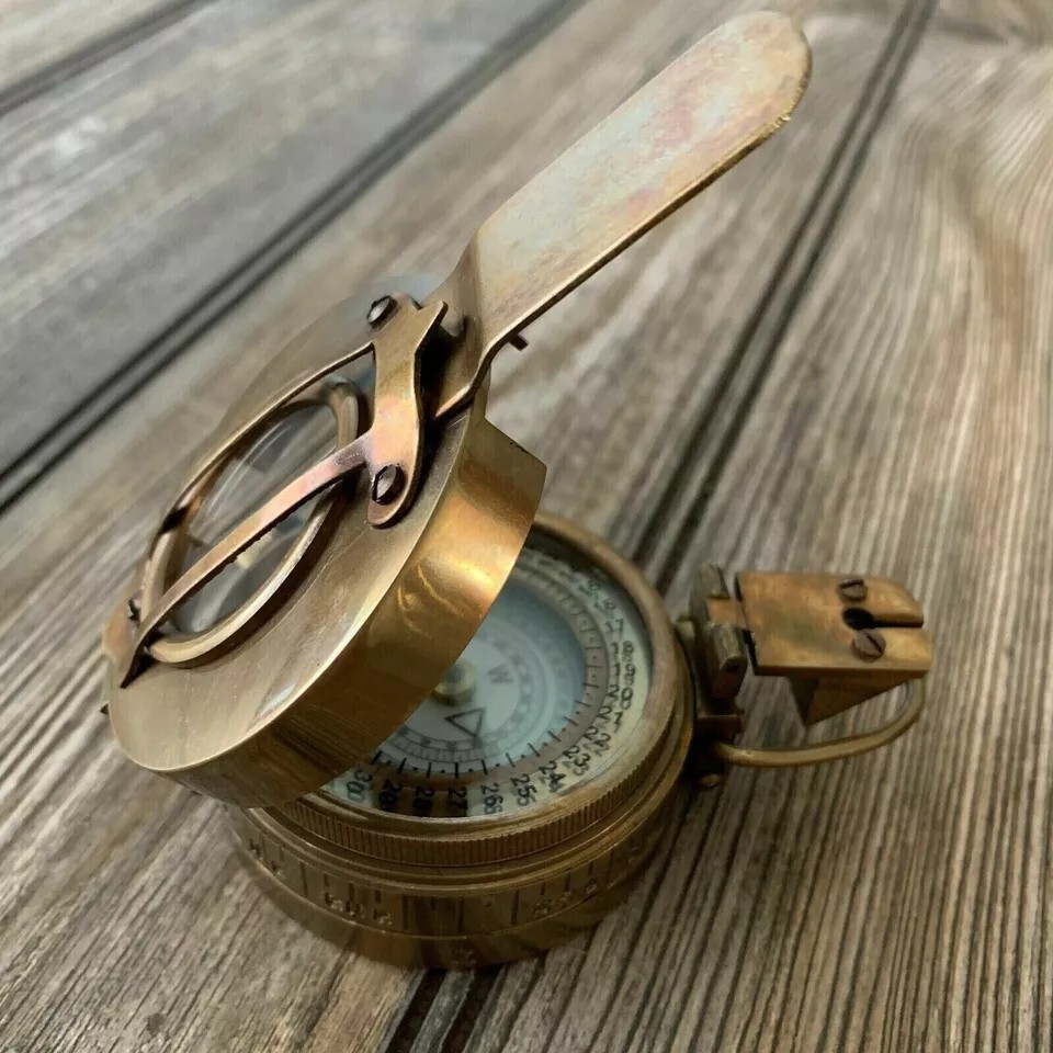 Antique Vintage Solid Brass WWII Military Pocket Compass GiftFor X-Mass | eBay