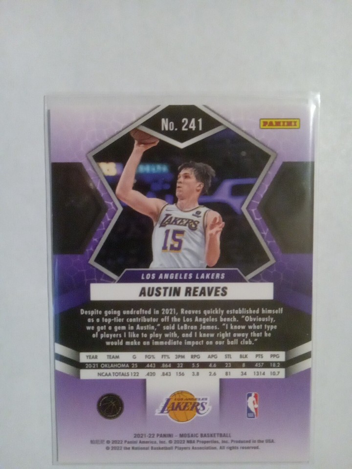 Austin Reeves 21-22 Panini Mosaic Basketball Rookie Los Angeles Lakers ...