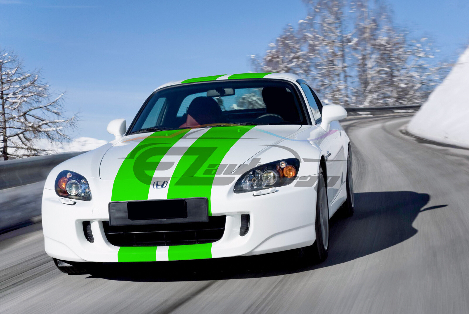 Matte Color Racing Stripes Vinyl Wrap Sticker For Honda S2000 Stripe ...