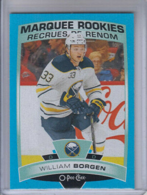 19/20 OPC Buffalo Sabres William Borgen Marquee Rookies Blue RC card ...