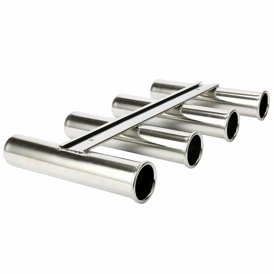 3 or 4 Tube Fishing Rod Rack Stainless Steel Boat Fishing Rod Pod Pole ...