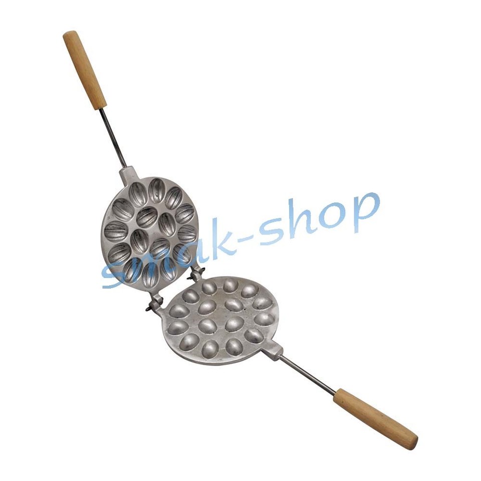 TWO METAL MOLD 16 RUSSIAN ORESHKI + 16 SWEET PASTRY CONES SHISHKI ...