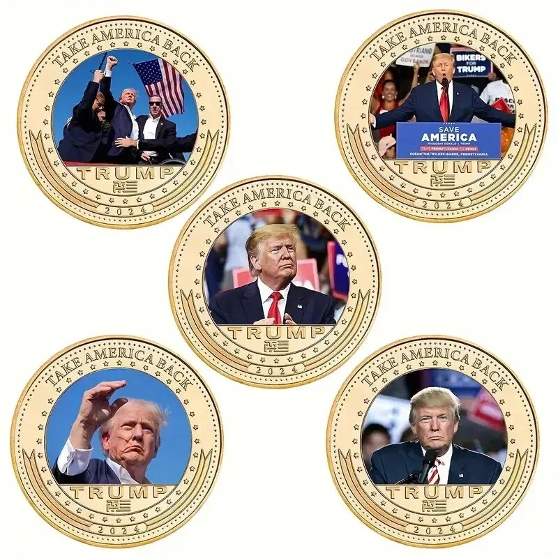2024 Donald J. Trump Assassination Attempt Fight 5 Coins Set & Display ...