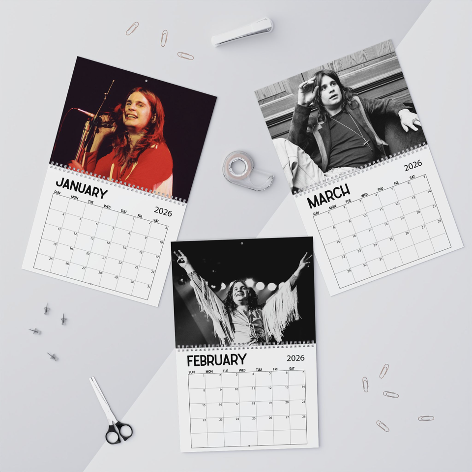Ozzy Osbourne 2026 Wall Calendar, Prince of Darkness Black Sabbath Planner | eBay