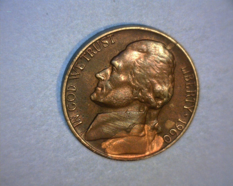 1960 JEFFERSON NICKEL 🌟IMPROPERLY ANNEALED 🌟LAMINATED OBVERSE🌟US ERROR COIN | eBay