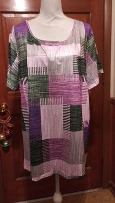 Temu Tag 4X Really (2X) Short Sleeve 100% Poly Tunic Multicolor Designs ...