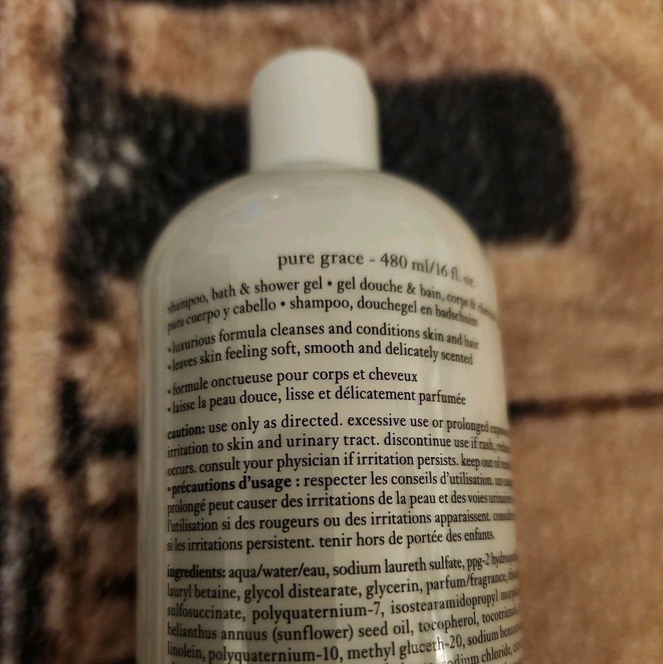 Philosophy PURE GRACE Shampoo Shower Gel & Bubble Bath 480ml/16 fl.oz ...