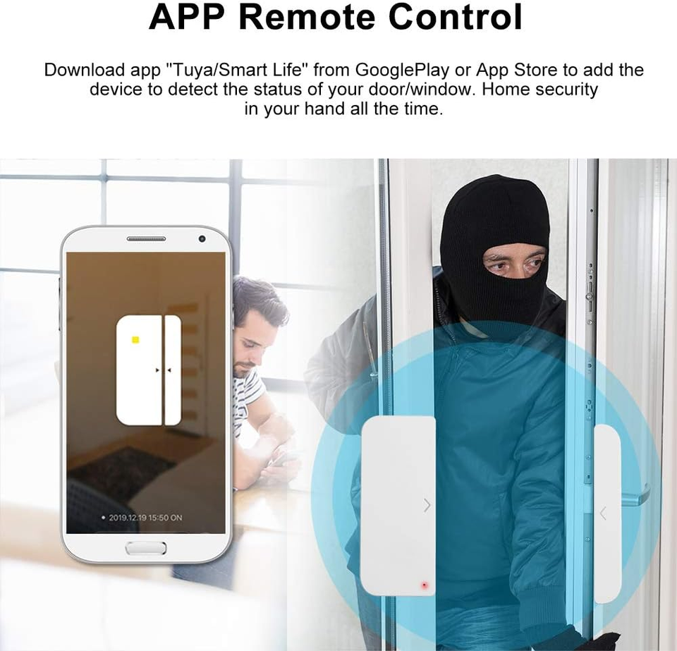 Wifi Door Sensor, Wifi Door Alarm Window Sensor Detector Smart Home ...