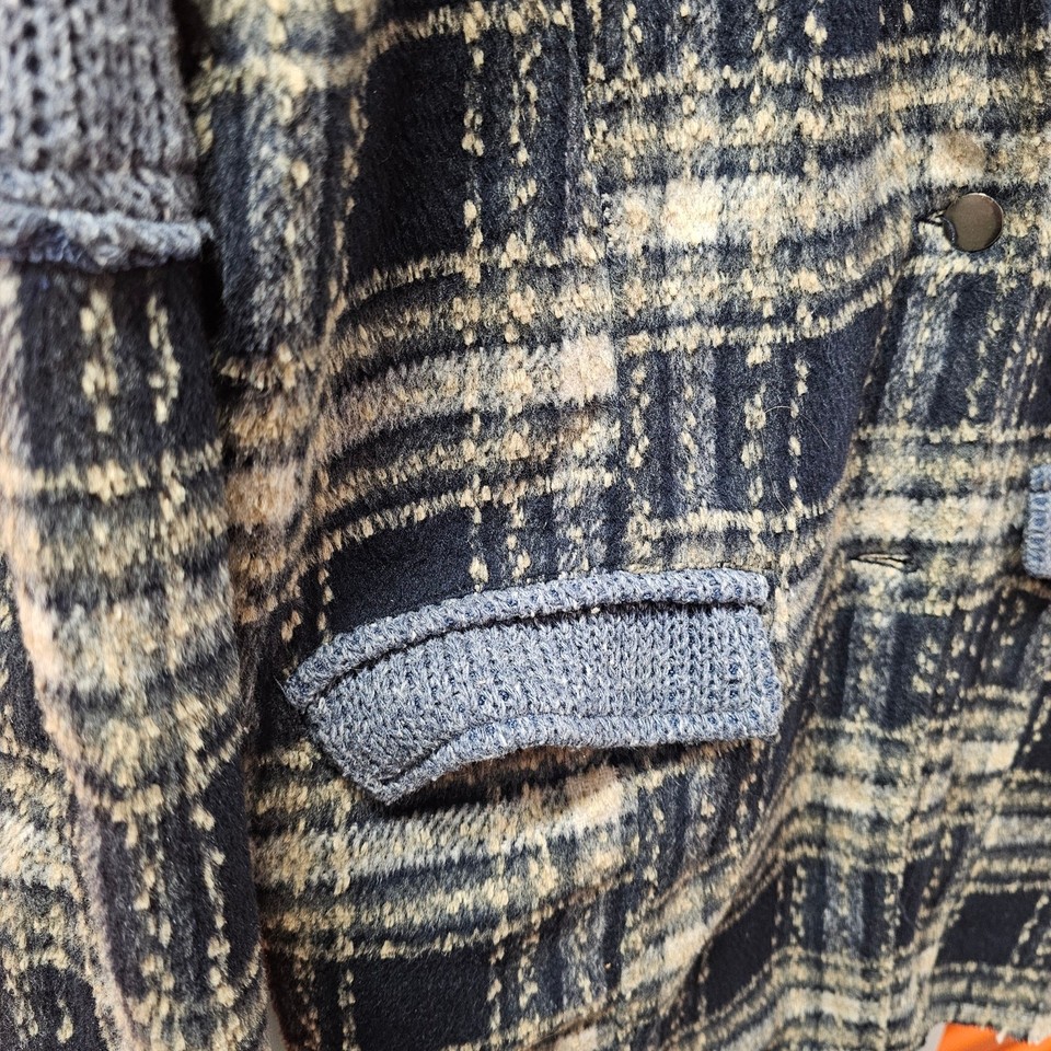 POL 2 button plaid color block shacket fall autumn jacket womens size ...
