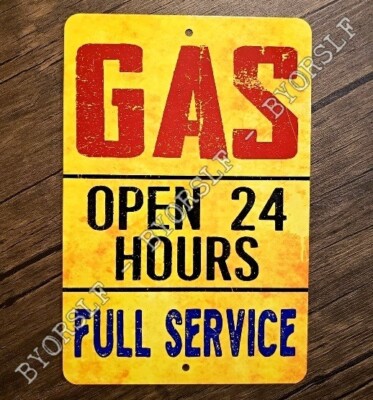 Metal Sign GAS station full service oil petroliana petrol fueling ...